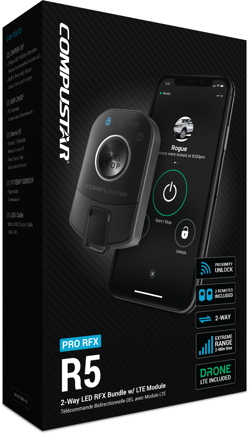 Compustar R5 Remote Kit - 10 000' 2-way LED – Cobra